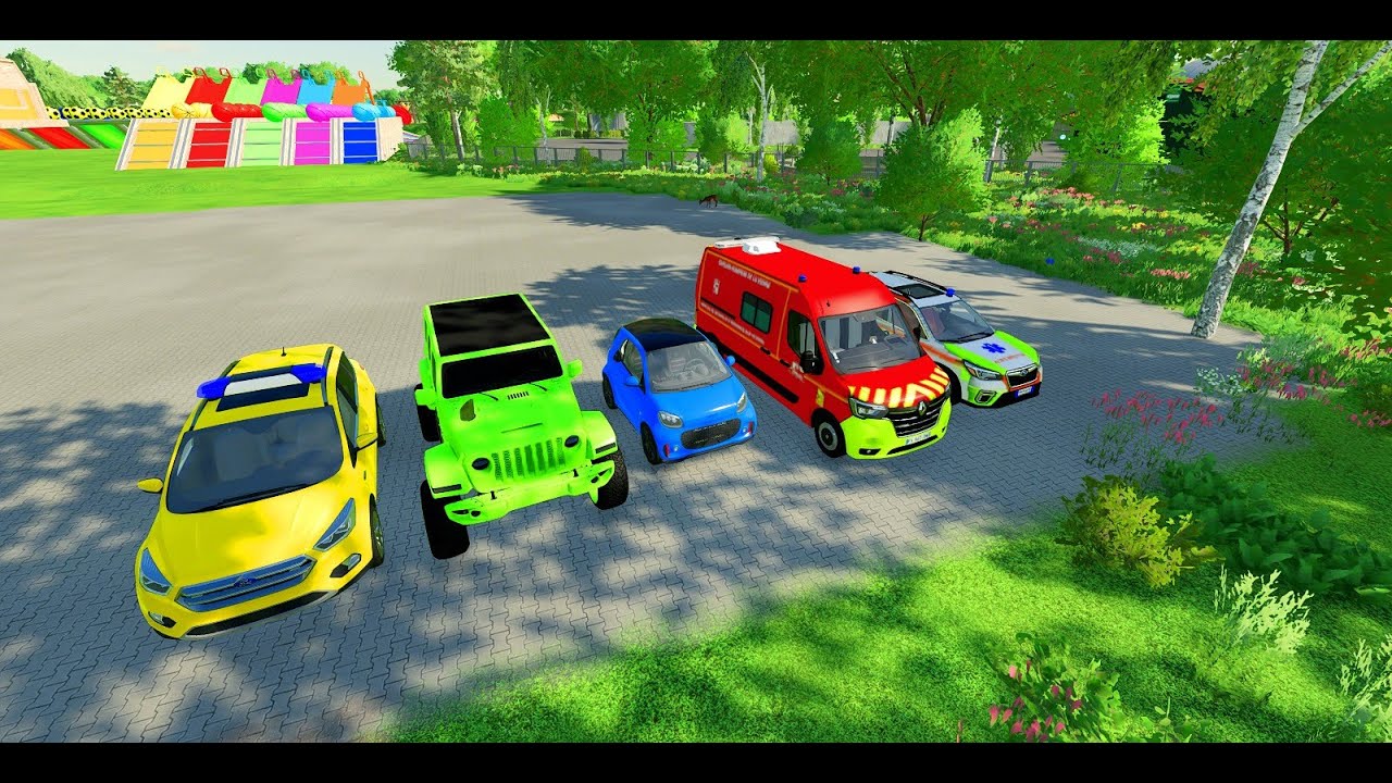TRANSPORTING FORD, SMART IQ, SUBARU, RENAULT & JEEP !FS22 - YouTube