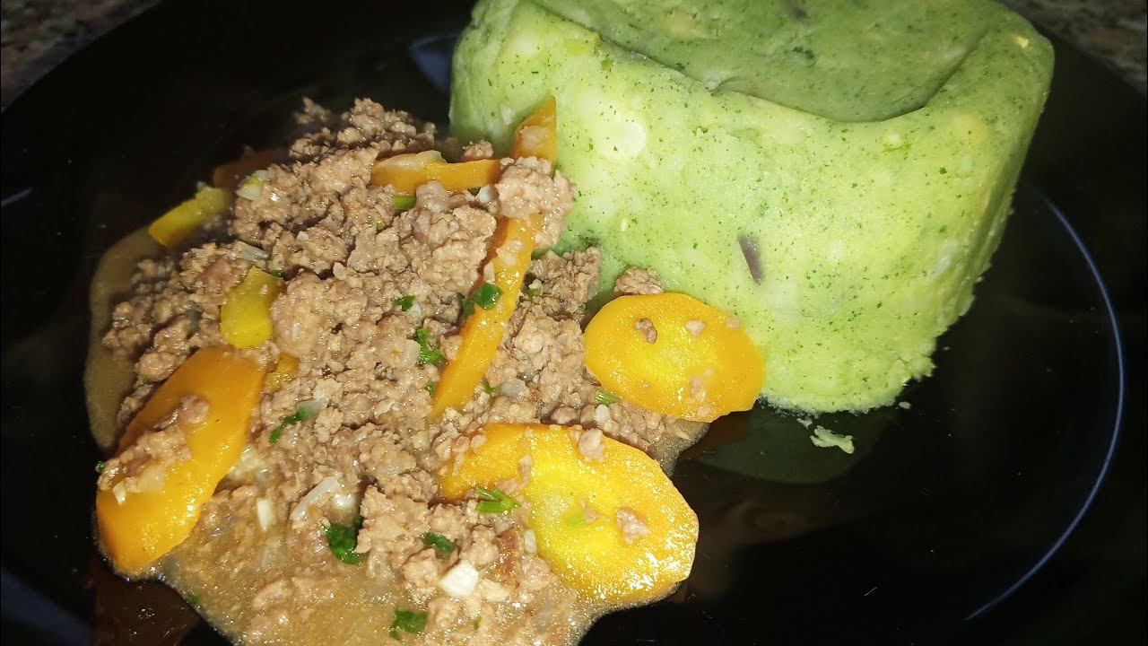Mukimo and Minced Meat Stew - YouTube