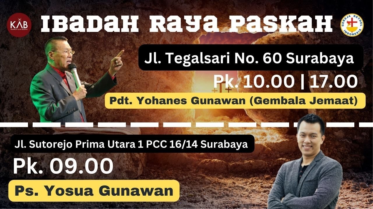 KEBANGKITAN KRISTUS MEMBERI HARAPAN YANG BARU oleh Pdt. Yohanes Gunawan ...