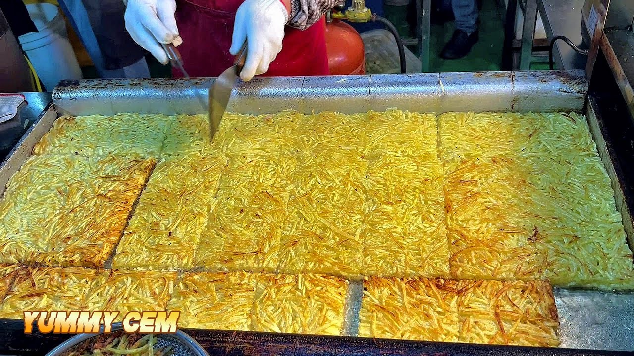Huge lines for these potato cutlets. Chinese street food - YouTube