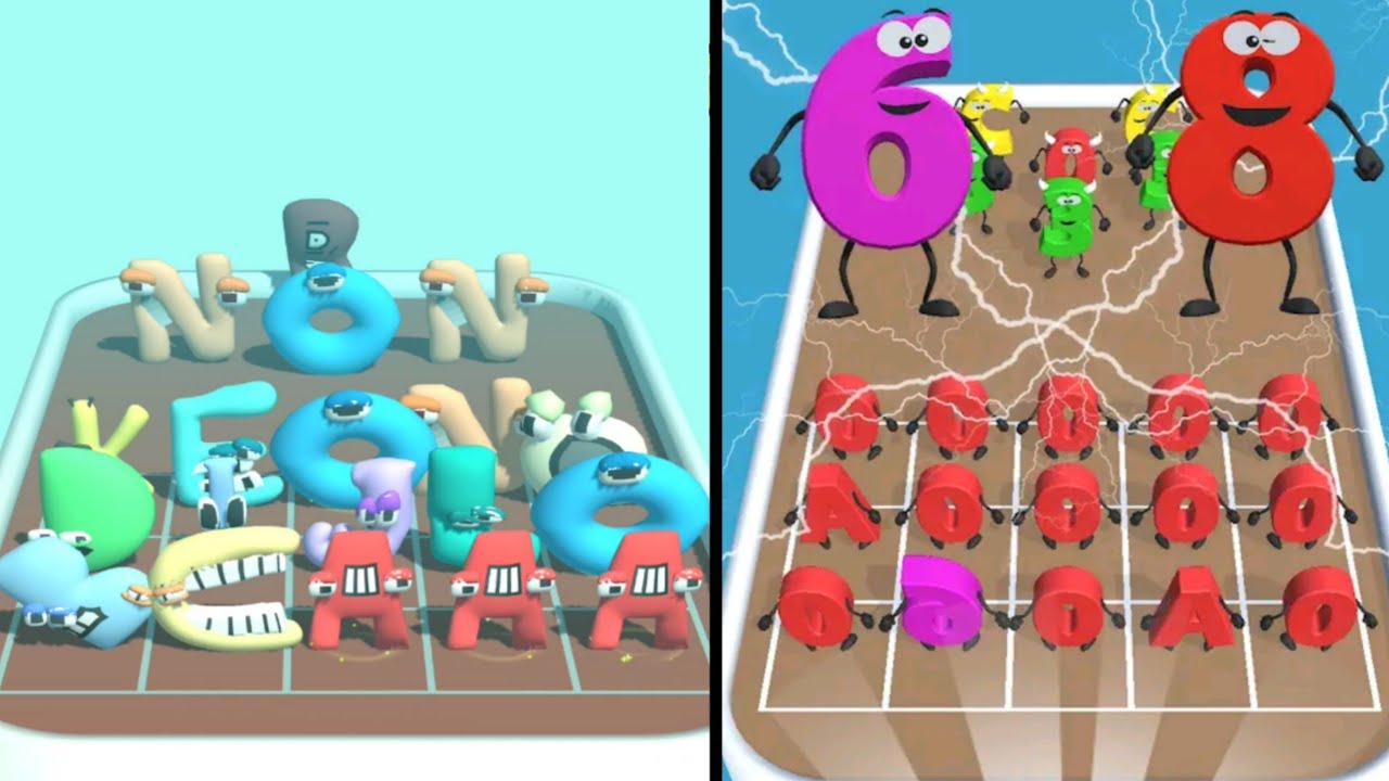 Merge Alphabet Lore Run vs Merge Alphabet Number Lore - YouTube