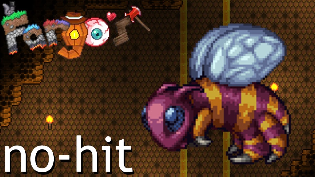 TERRARIA ETERNITY MODE NO-HIT - Queen Bee - YouTube
