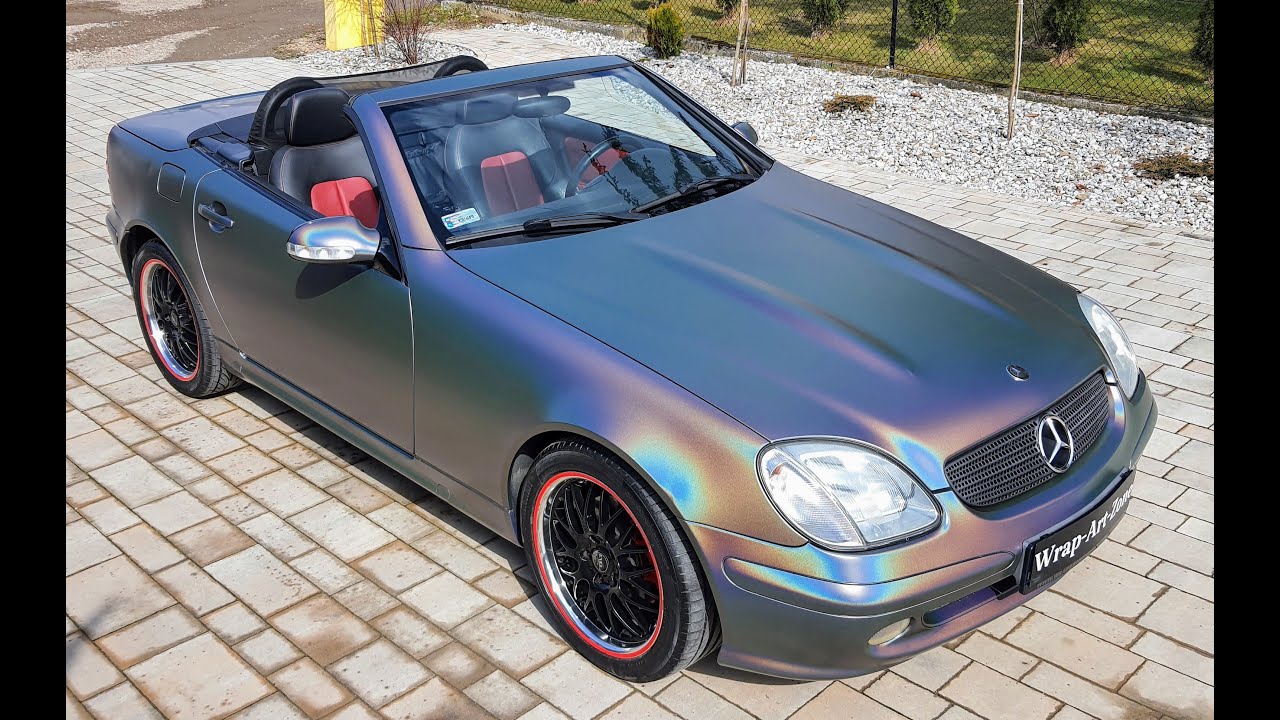 Mercedes SLK R170 wrapped 3M Satin Flip Psychedelic - YouTube