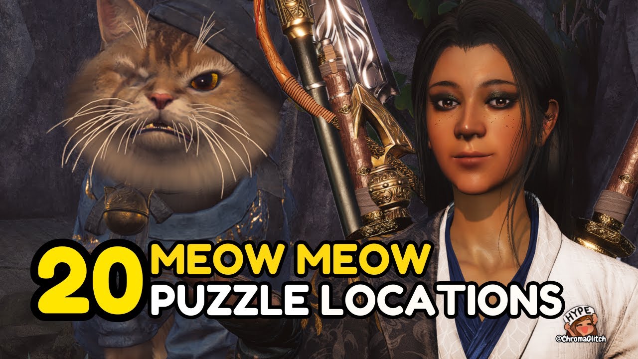 20 Meow Meow Puzzle Locations and Solutions in Where Winds Meet - YouTube