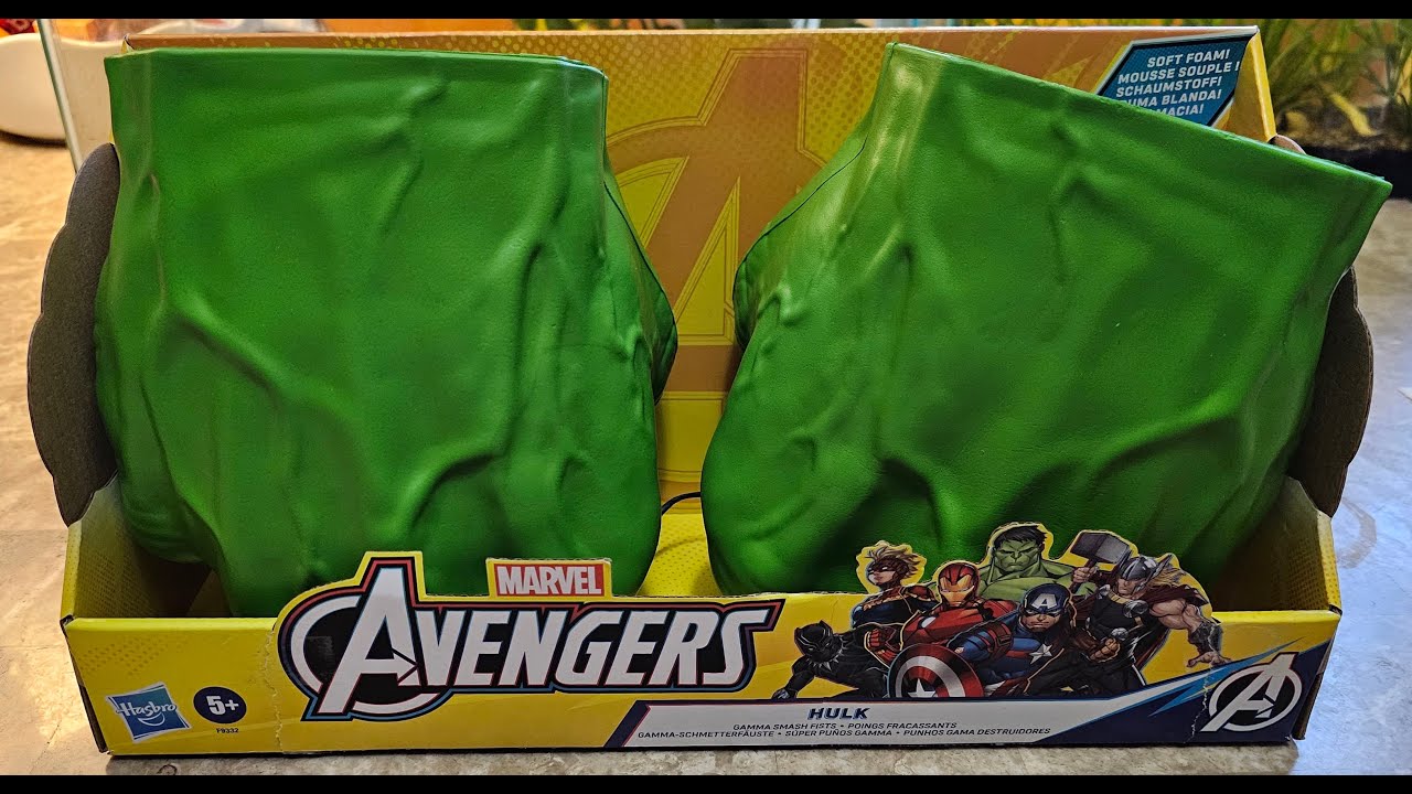 Hasbro Marvel Avengers Hulk Gamma Smash Fists Soft Foam Unboxing and ...