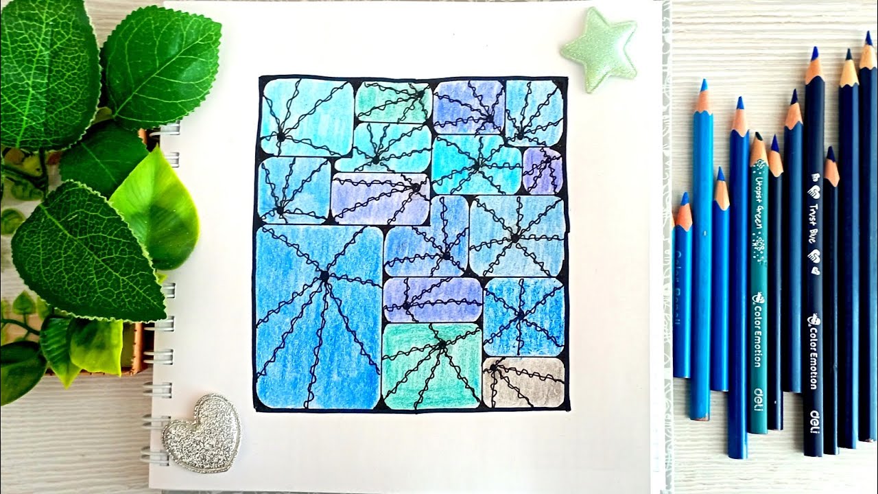 #41 BLUE Mood | Easy Drawing | Art Therapy 🫐 - YouTube