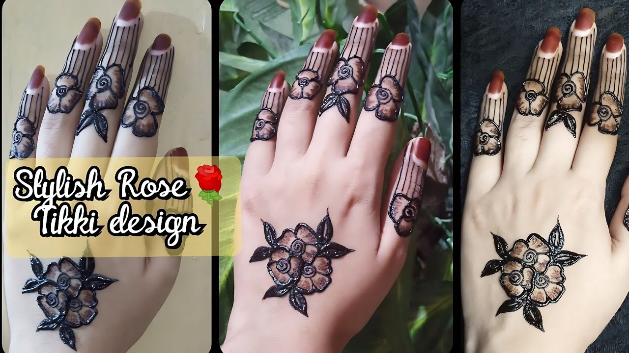 New stylish Rose tikki mehndi design|| ️New mehndi design for girls ...