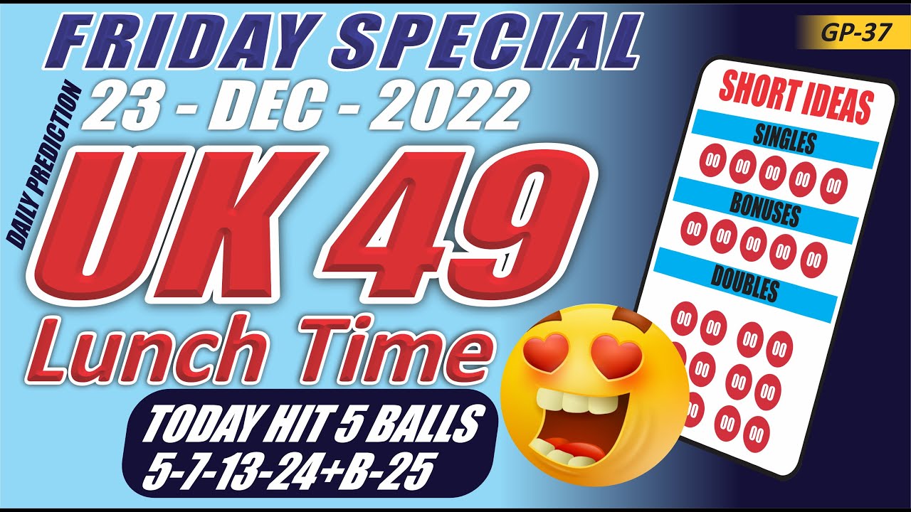 UK 49 Lunchtime Prediction Friday 23-12-2022 | UK 49 Prediction Today ...