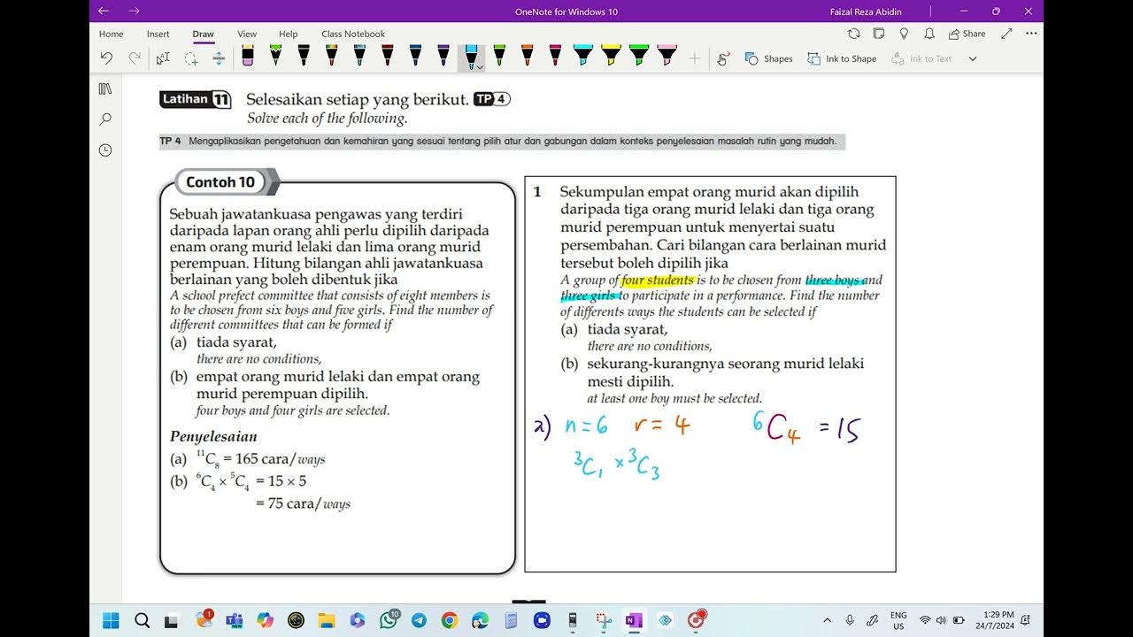 ADDITIONAL MATHEMATICS FORM 5 (KSSM) CHAPTER 4 PERMUTATION AND ...