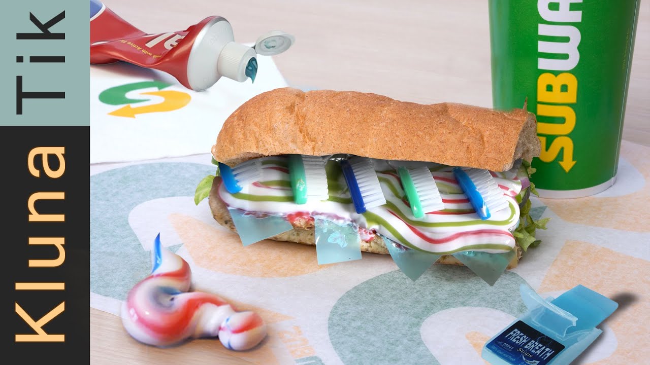Trying Toothpaste Sauce on my Subway Sandwich! - YouTube