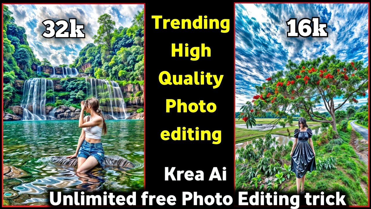 16k Photo Editing Tutorial || Normal To 16k HD Photo Editing In Krea Ai || Krea Ai Free Use ...