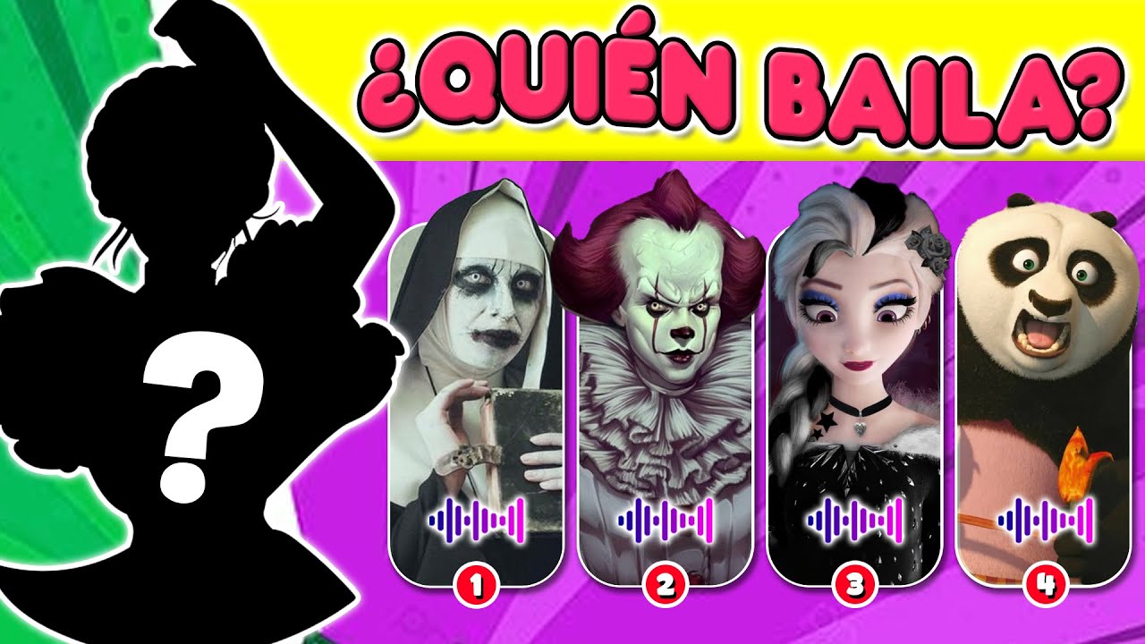 ¿Adivina Quién BAILA 🎵💃 Merlina, Elsa, Pennywise, Kungfu Panda, The Nun ...