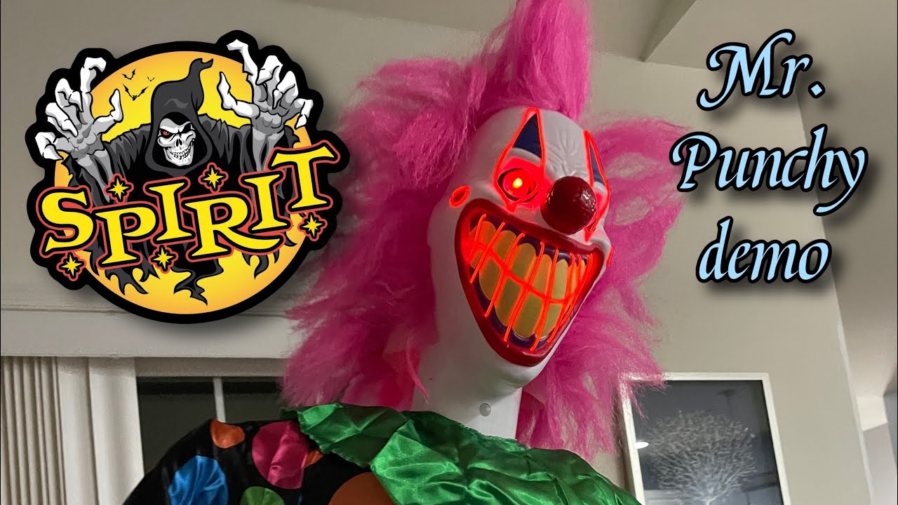 Mr. Punchy animatronic demo — Spirit Halloween 2022 prop - YouTube