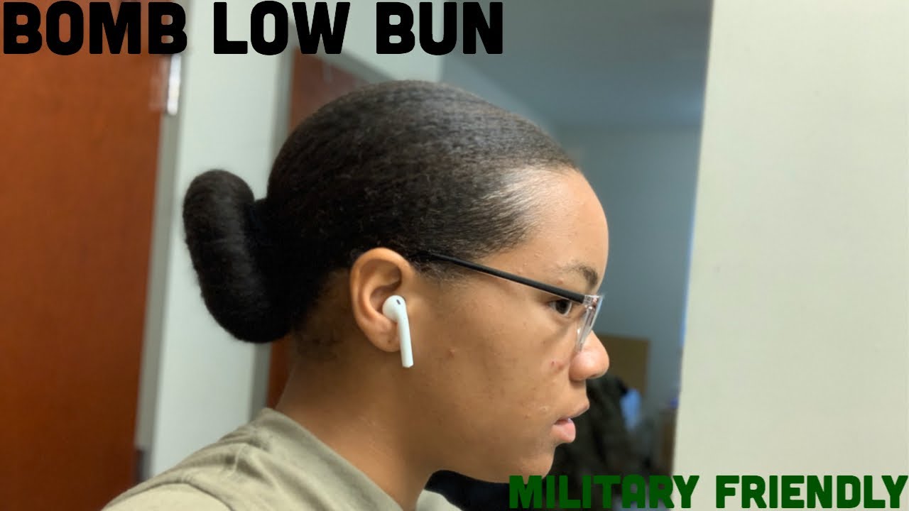 Military Bun for Natural Hair - YouTube