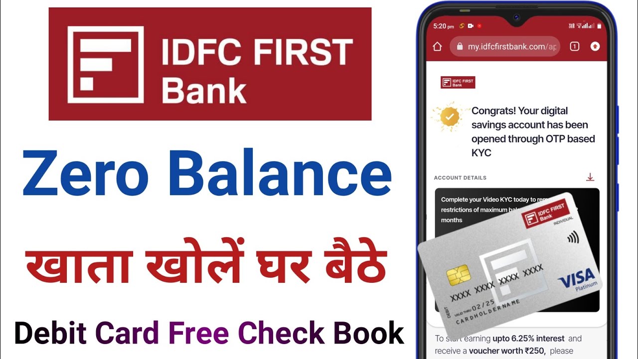 IDFC Fast Bank Zero Balance Account Open Online | idfc fast bank ...