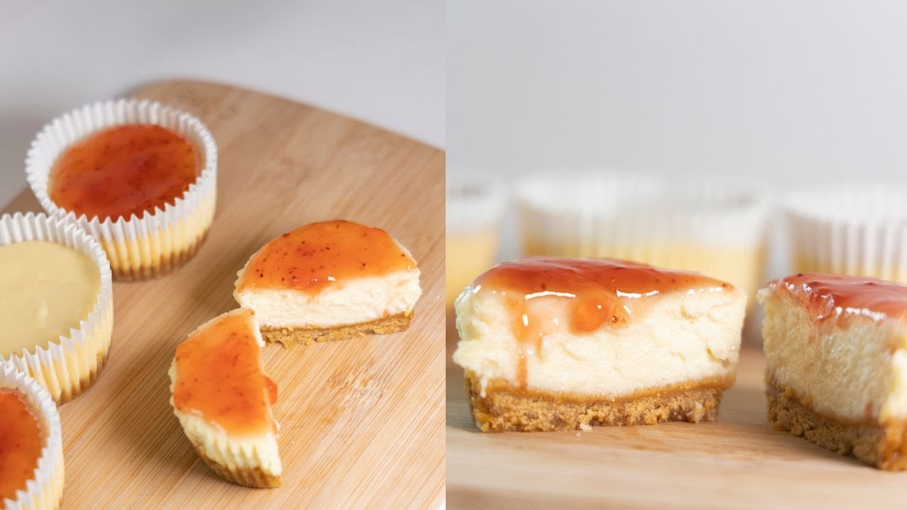 Super Easy Mini Cheesecake Recipe (with Strawberry Jam) - YouTube