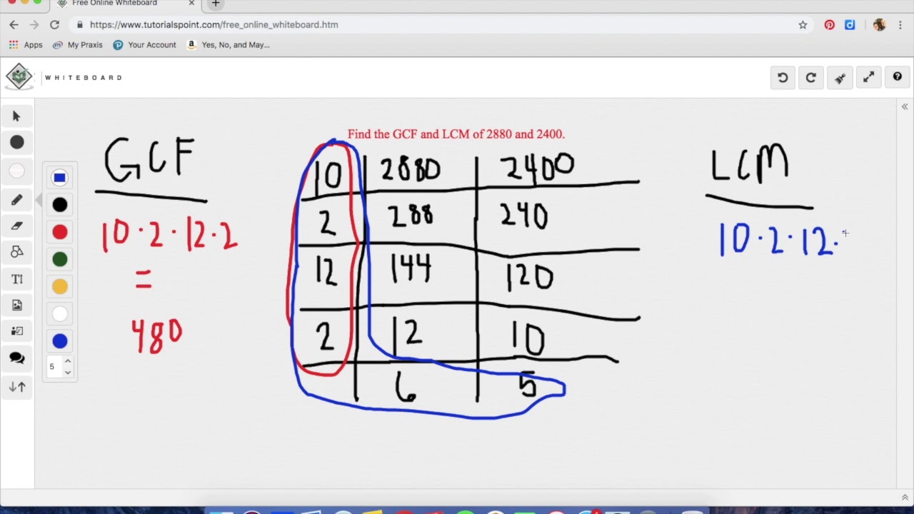 Slide Method Finding GCF And LCM YouTube