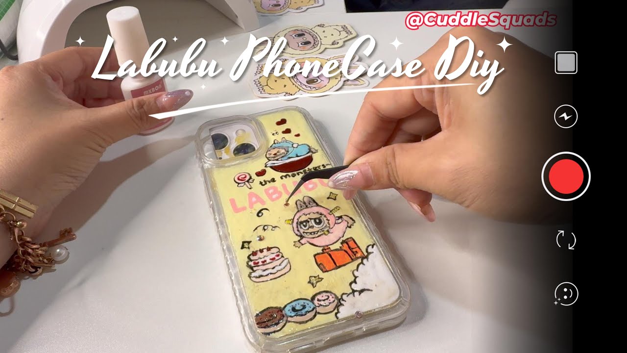 I Made a Labubu Phone Case Using Only Nail Polish and Rhinestones ...