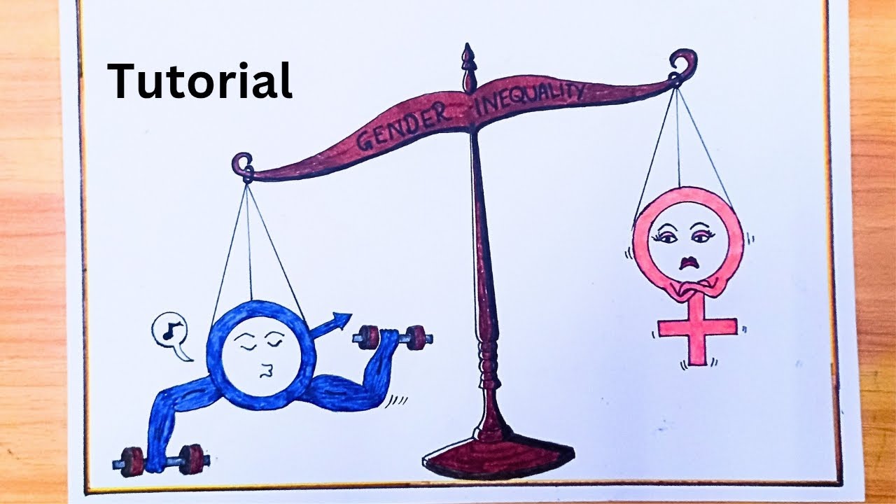 Gender inequality drawing | Gender Inequality Card | Easy poster for ...