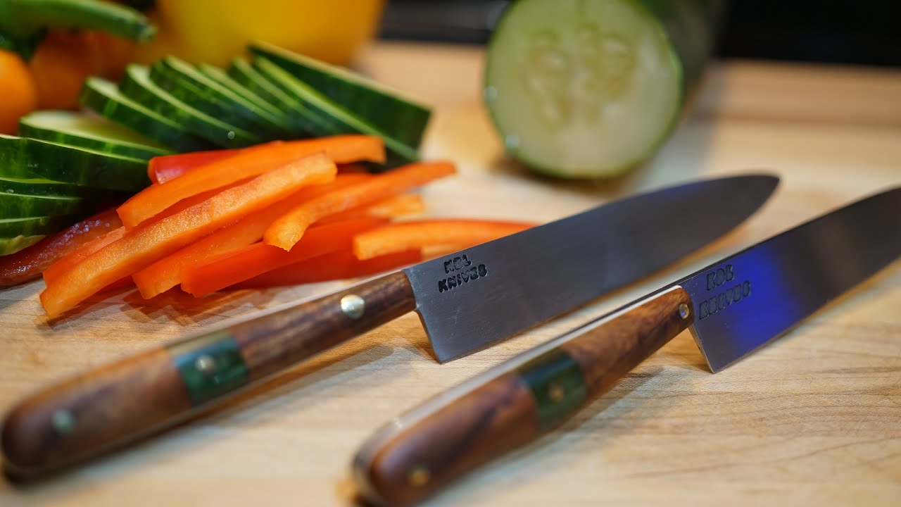 Making a beautiful set of kitchen knives - YouTube