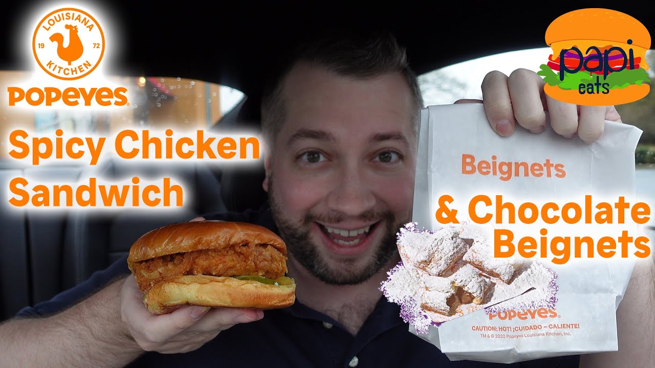 Popeyes NEW Chocolate Beignets and Spicy Chicken Sandwich - Review ...