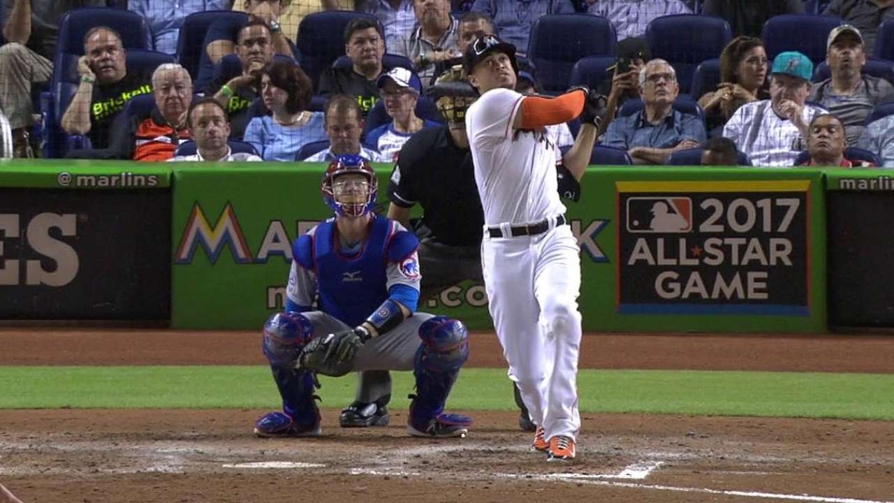 CHC@MIA: Stanton belts long home run to center - YouTube