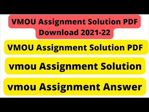 vmou solved assignment pdf download 2021_22 | vmou Assignment Solution ...