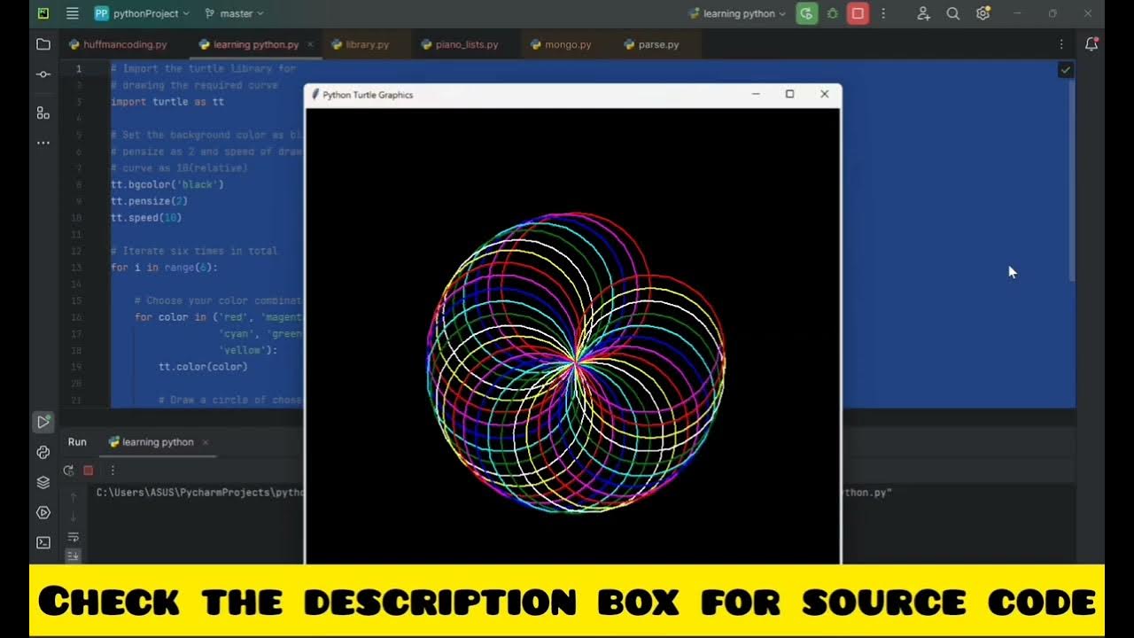 Circle mania in Python Turtle Project - YouTube