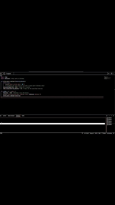 Drinks water reminder app code for python #shortsviral - YouTube