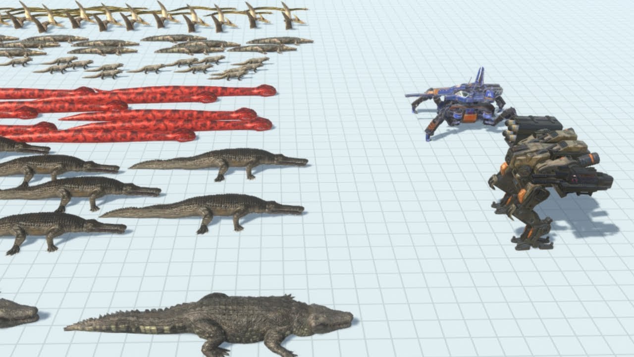 S.P.I.D.E.R. and B.O.S.S. vs 100 Reptiles ARBS Animal Revolt Battle ...
