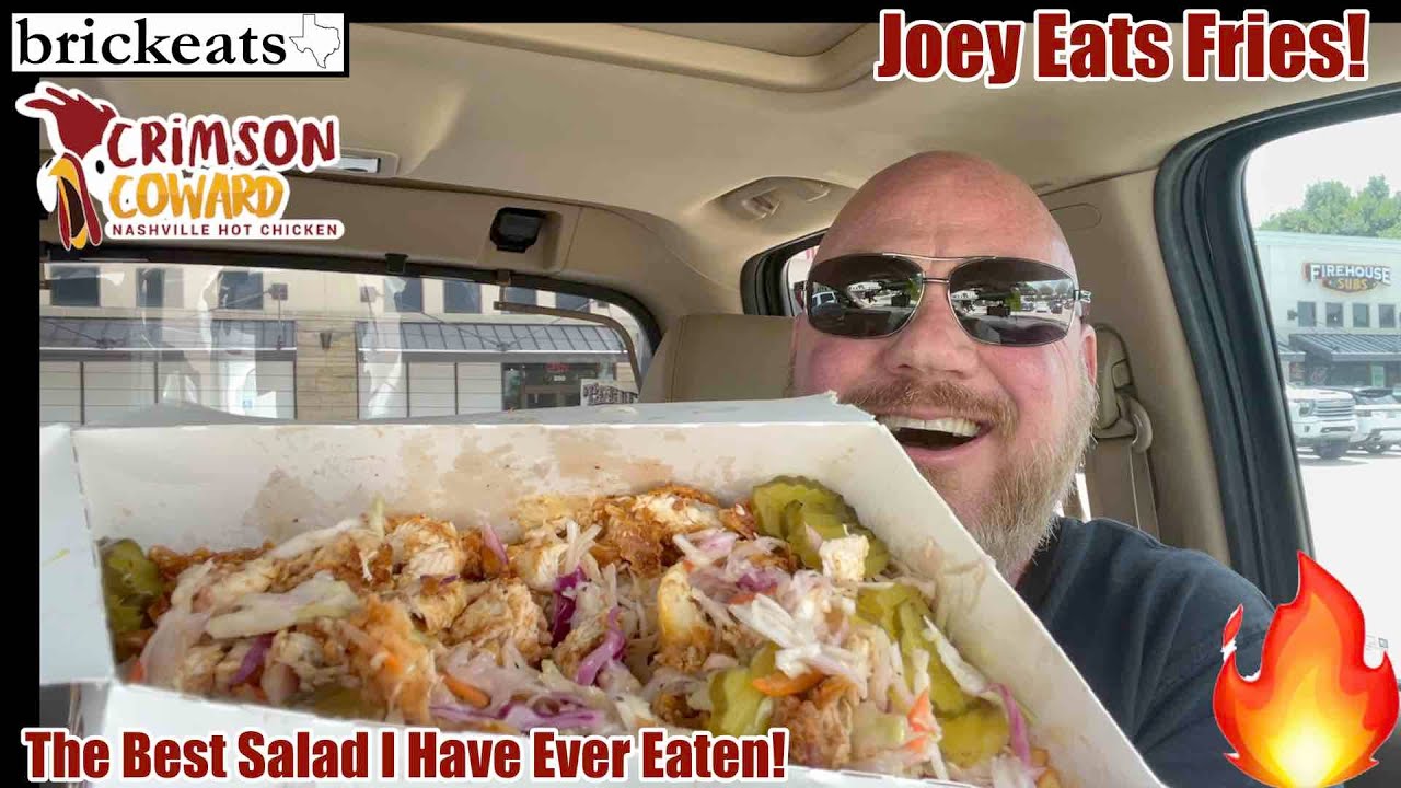 Crimson Coward "Joey-Eat-Fries" REVIEW- Hot Chicken Salad- brickeats - YouTube