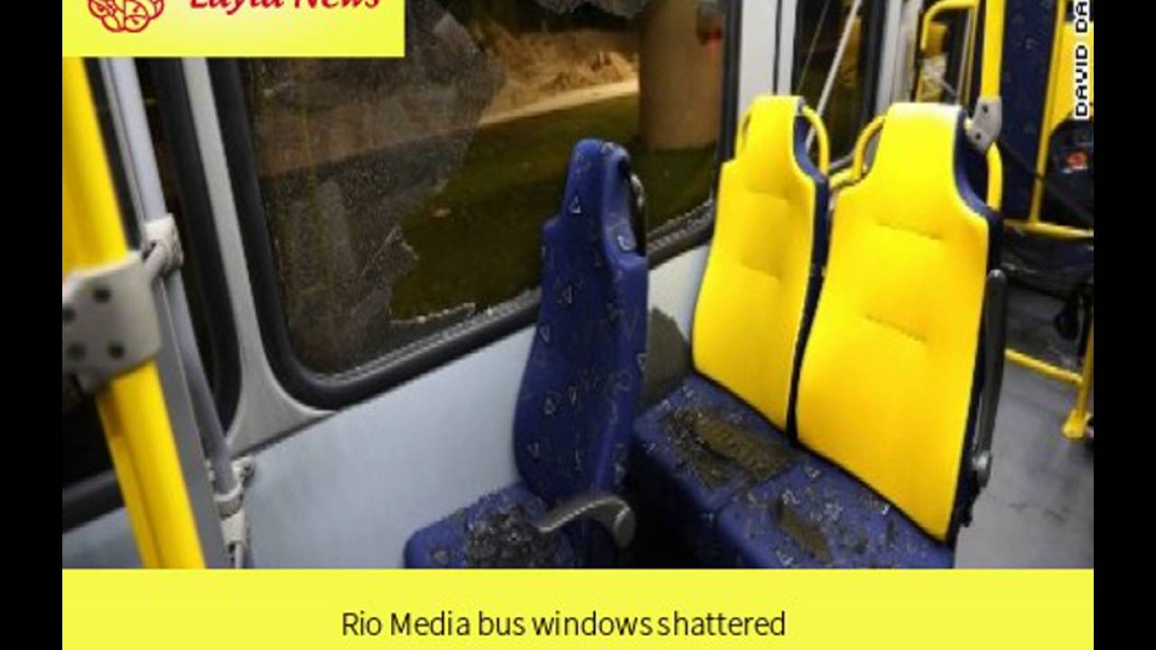 Rio Media bus windows shattered | By : CNN - YouTube