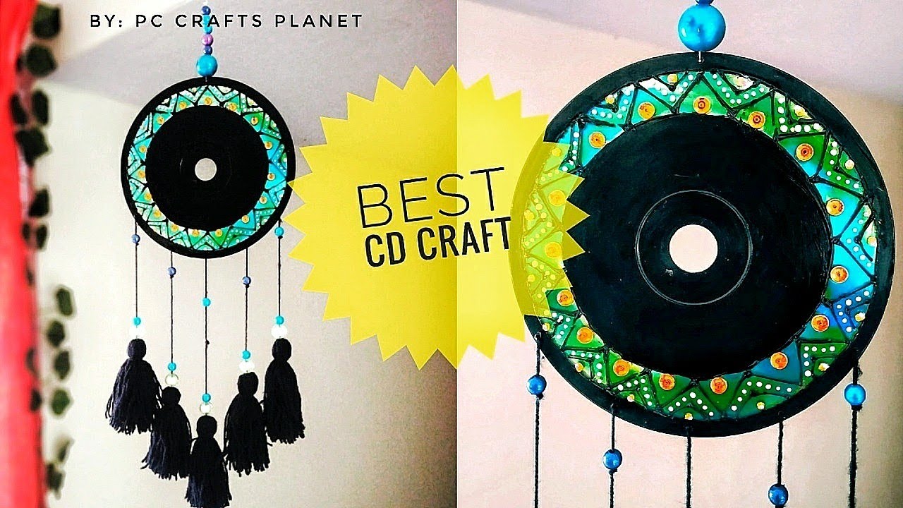 BEST CD Craft Idea Old CD Wall Hanging Waste Material Craft Ideas best-cd-craft-idea-old-cd-wall-hanging-waste-material-craft-ideas
