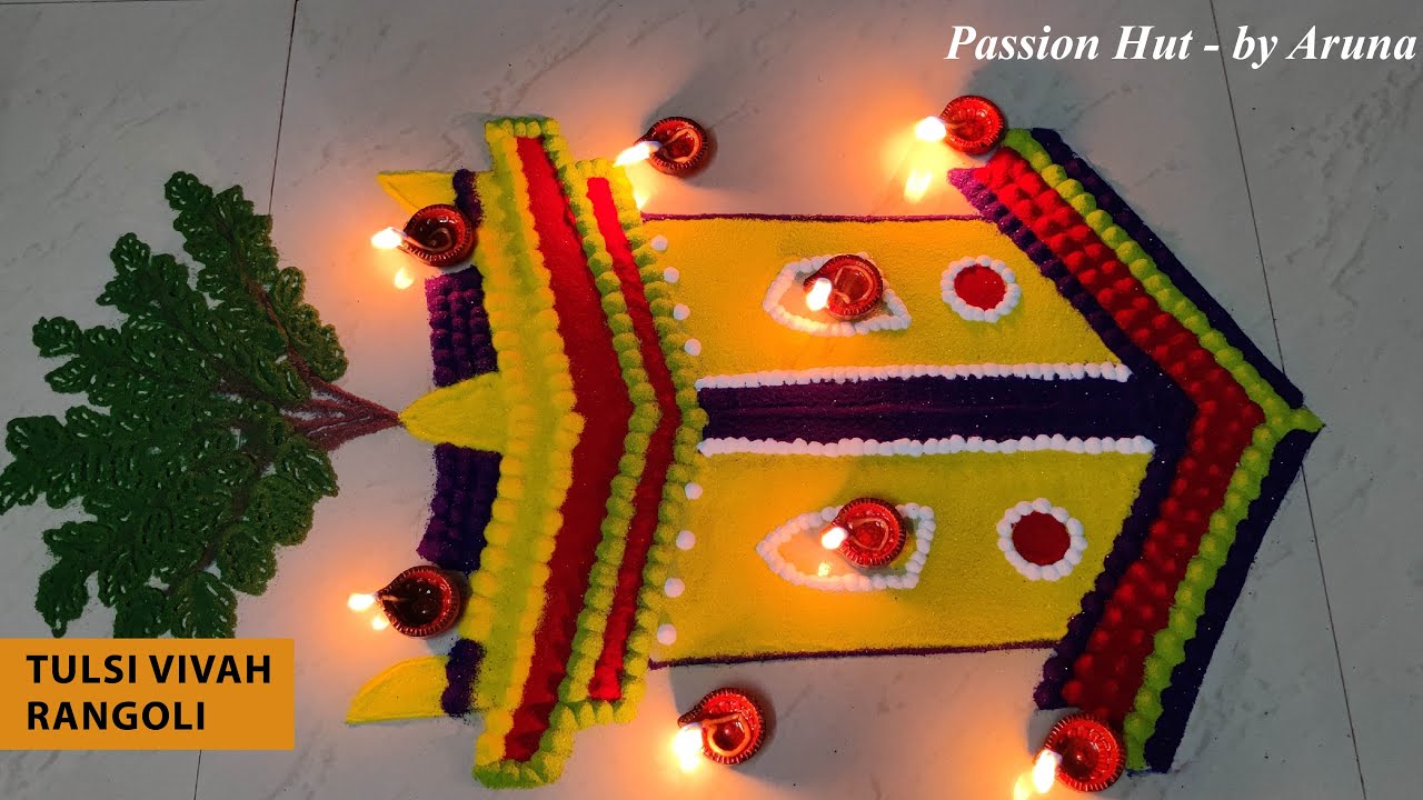 Tulsi Vivah | Tulsi pooja rangoli | Easy rangoli | Tulsipooja - YouTube