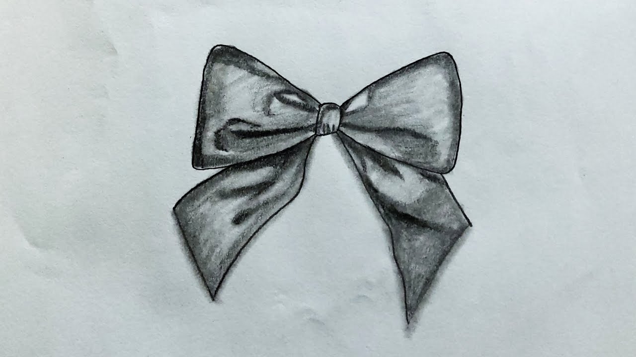 How to Draw a Bow || Easy Bow Drawing Tutorial For Beginners || Ribbon ...