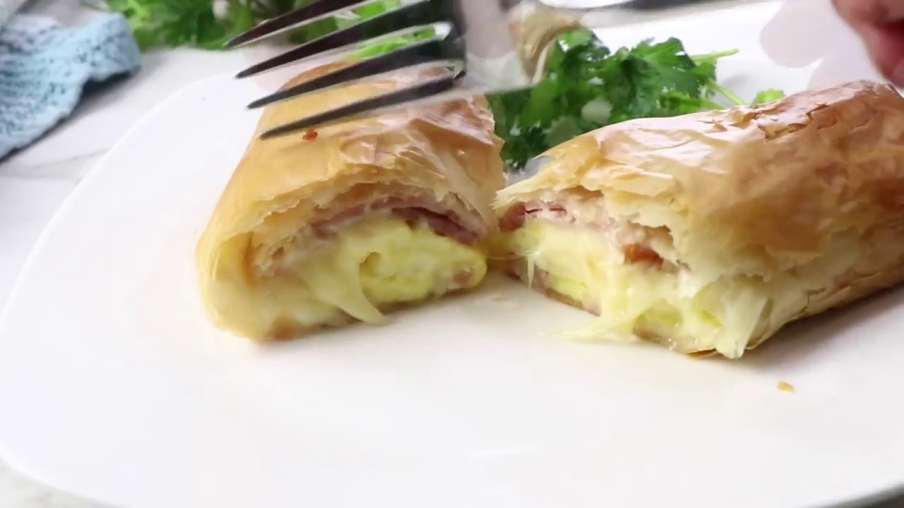 Crispy Phyllo Breakfast Burrito Wraps - YouTube
