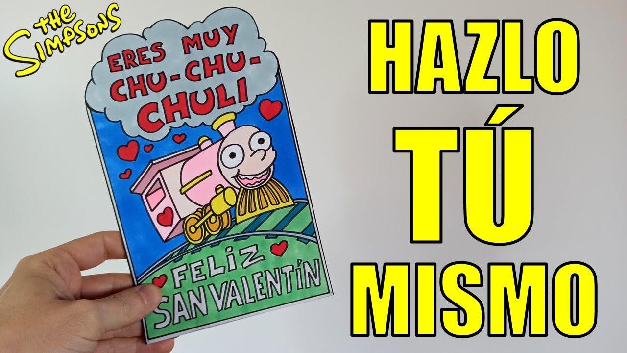 TUTORIAL - Cómo hacer TARJETA SAN VALENTÍN los Simpson - YouTube