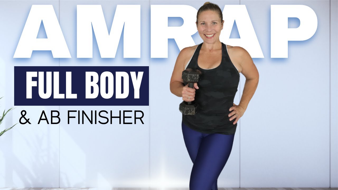 40 Min FULL BODY WORKOUT with DUMBBELLS (AMRAP) | Bonus AB FINISHER ...