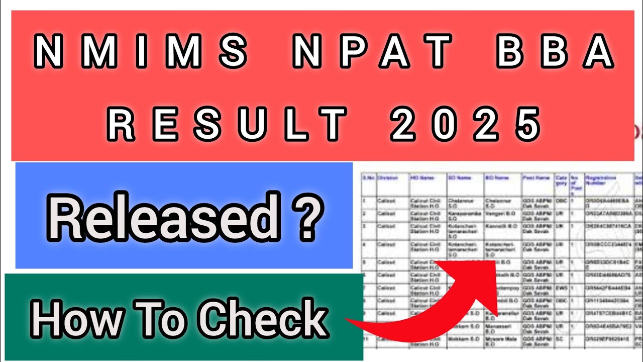NMIMS NPAT BBA Result 2025 | How To Check NMIMS NPAT BBA Result 2025 ...
