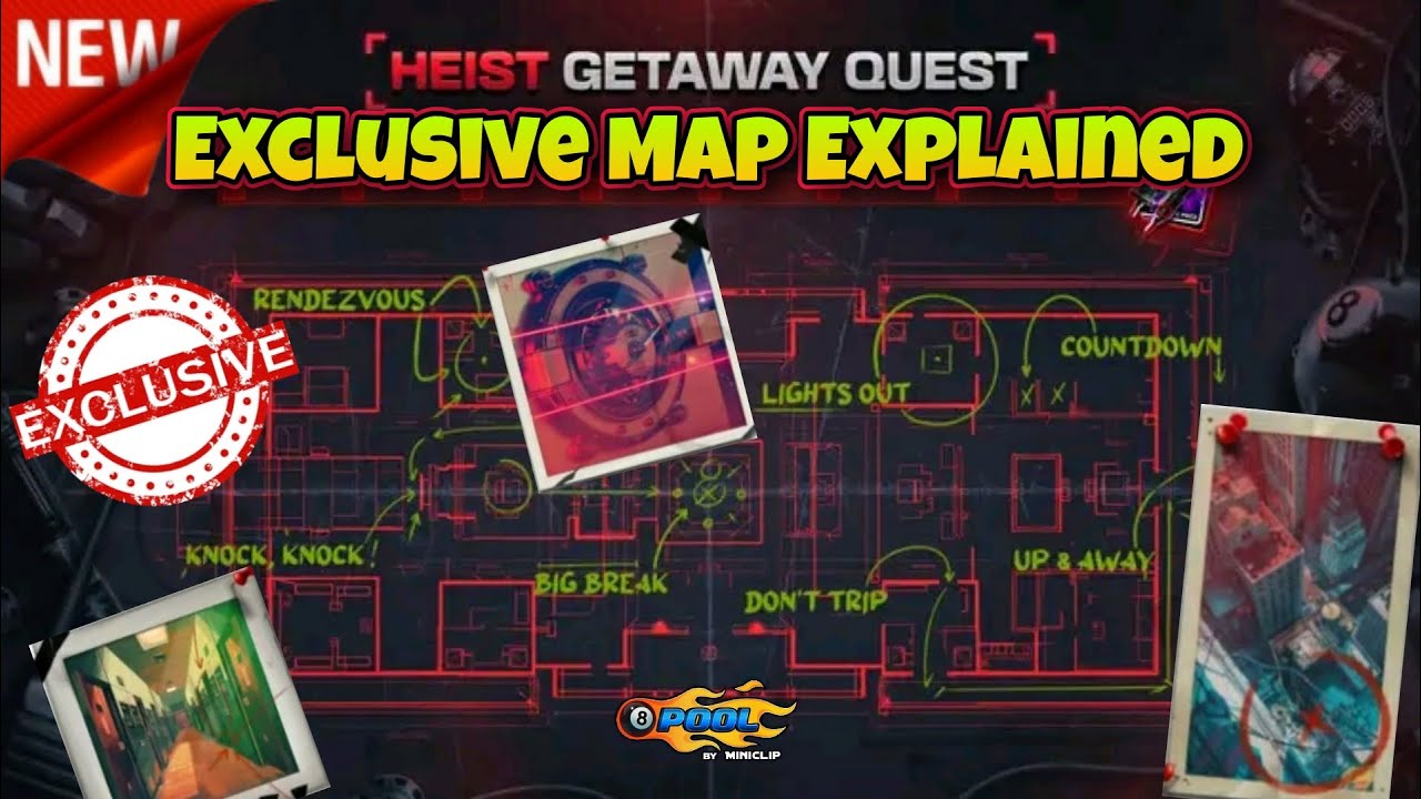 HEIST GATEWAY MAP EXPLAINED WITH EVIDENCE IMAGES IN 8 BALL POOL 💓 HEIST ...