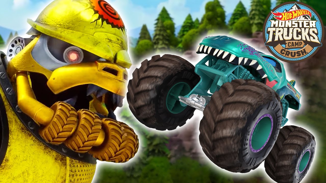 Hot Wheels Monster Trucks Get Set for Mega Wrex's Course! 💥 - Cartoons ...