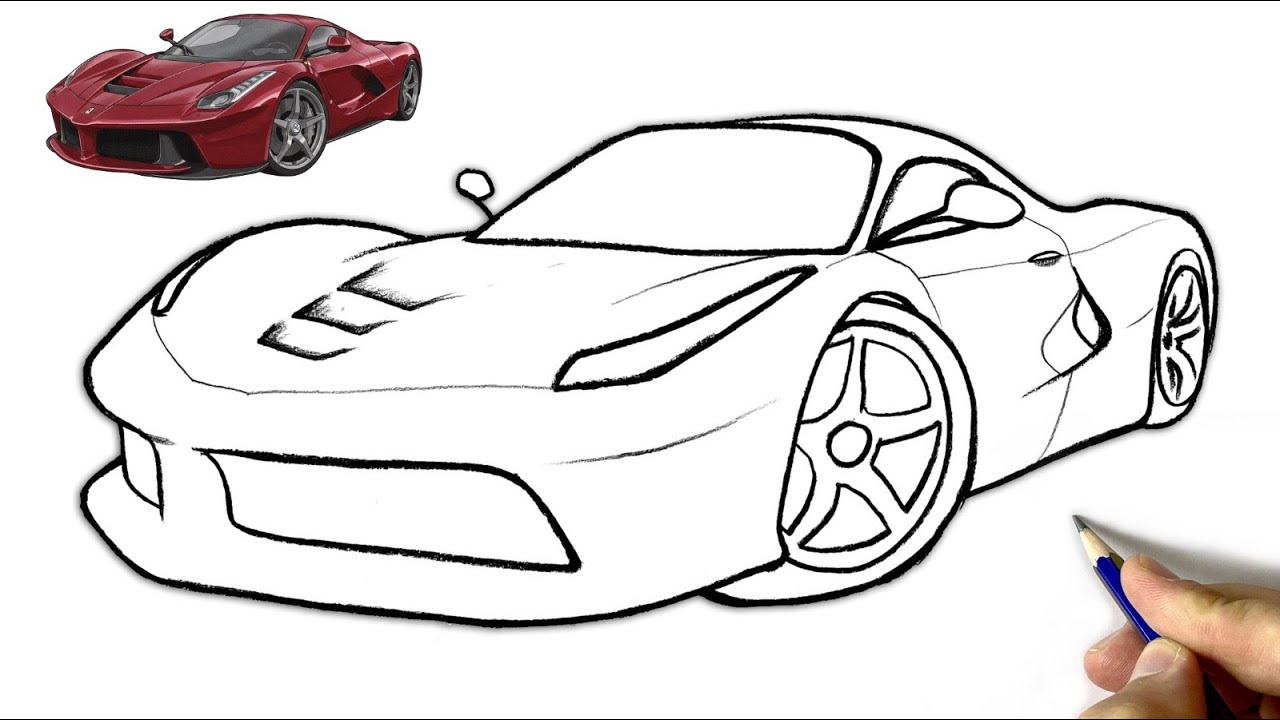 Ferrari LaFerrari Drawing Tutorial | Step-by-Step Hypercar Sketch for ...