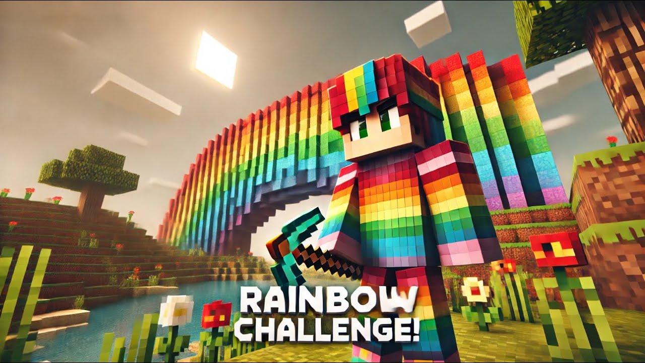 Minecraft RAINBOW BUILD CHALLENGE! 🌈 - YouTube
