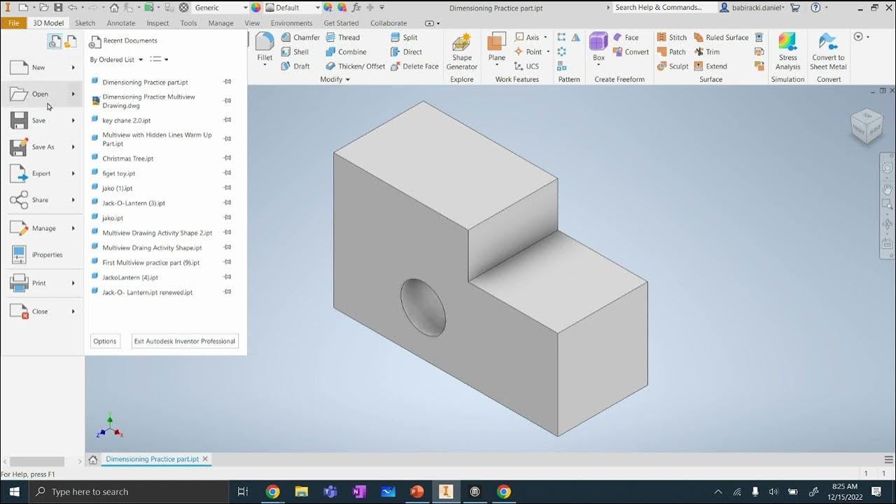 How to export Inventor Part file to STL file - YouTube