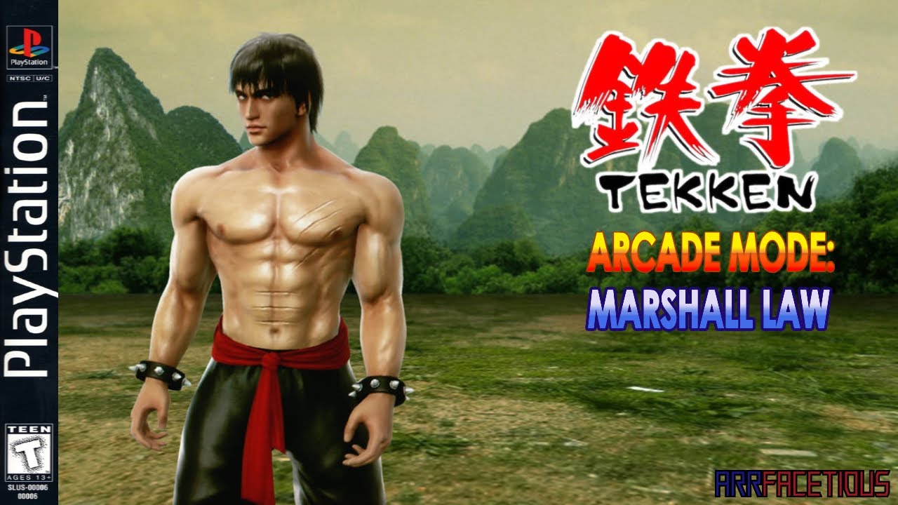 Tekken 1 (PS1) - Marshall Law | Arcade Mode Playthrough - YouTube