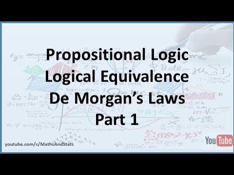 Propositional Logic: Equivalence of Expressions De Morgan's Law Example ...