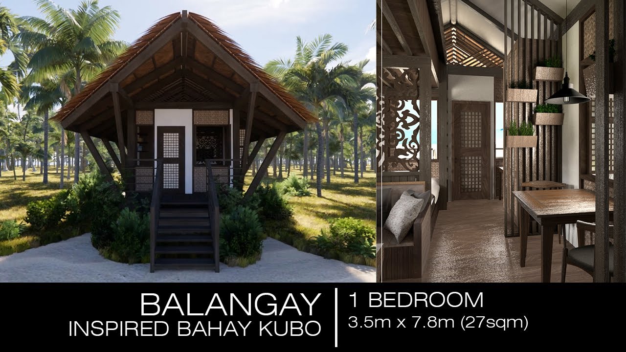 BALANGAY INSPIRED BAHAY KUBO | (27 SQM) 3.5M X 7.5M | BEACH HOUSE - YouTube