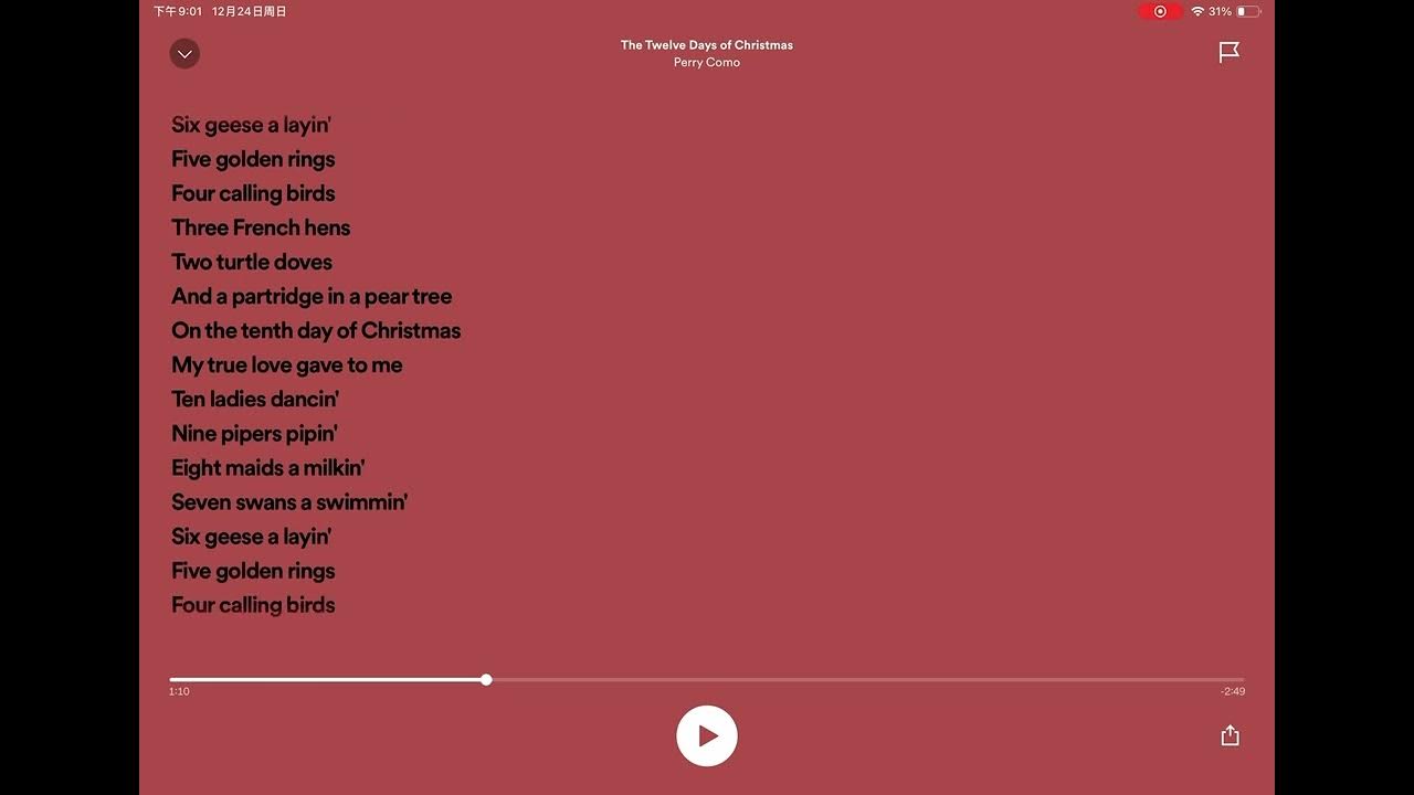 The twelve day of Christmas sing-a-long - YouTube