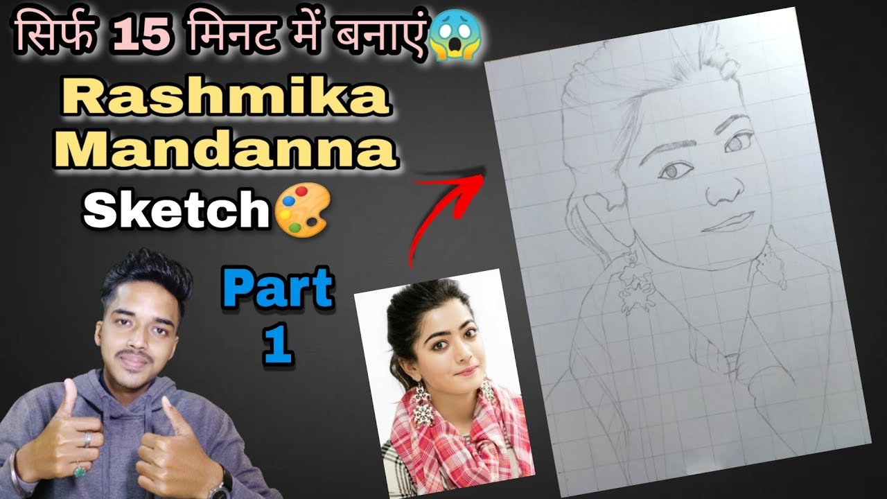How To Draw Rashmika Mandanna😍//Step By Step Outline Tutorial//Pencil ...