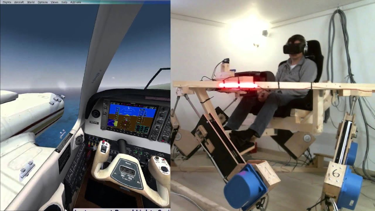 DIY 6DOF Motion Platform - FlyInside FSX - Oculus Rift DK2 - PHOG to ...